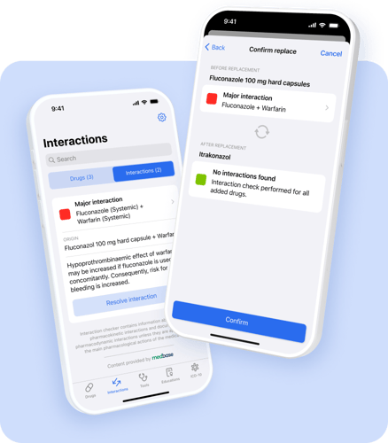 Drug Interaction Checker & Resolver, review drugs and resolve interactions